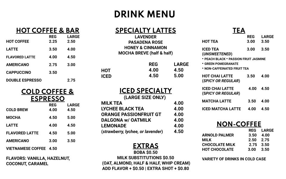 july 2021 drink tv menu | Dots Cafe & Bakery