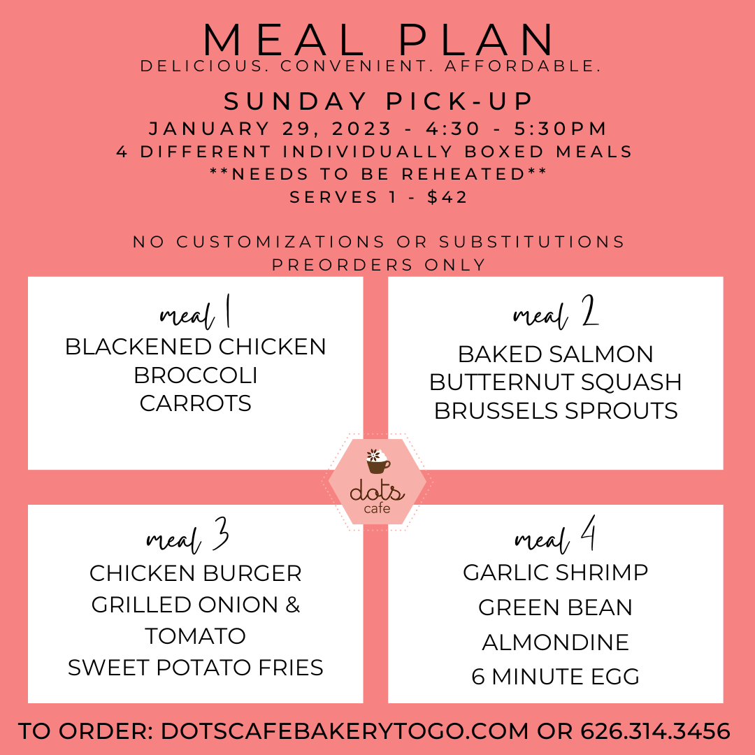 Dots Meal Plan | Dots Cafe & Bakery
